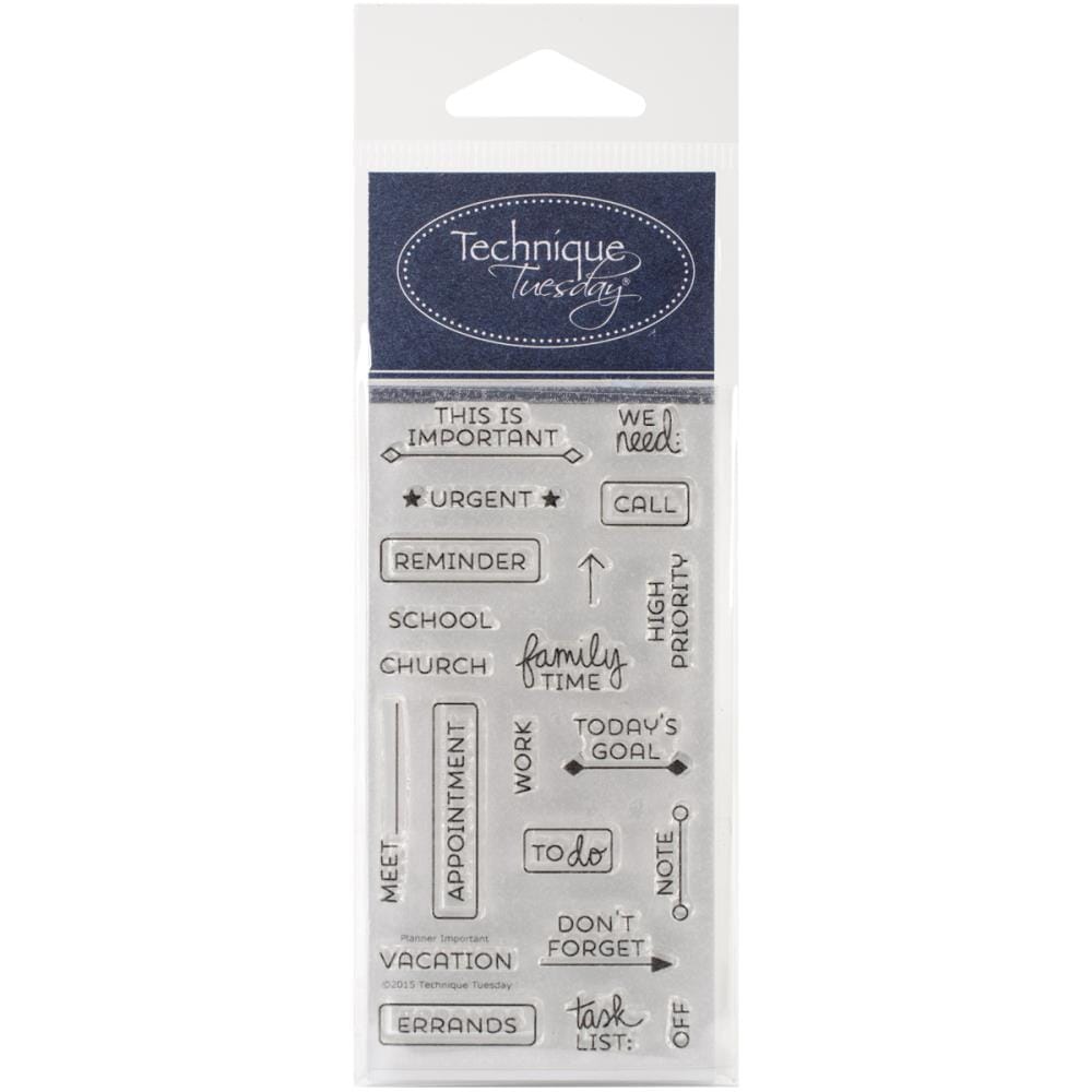 Technique Tuesday: Planner-Important Clear Stamps, 2x4 inch ...