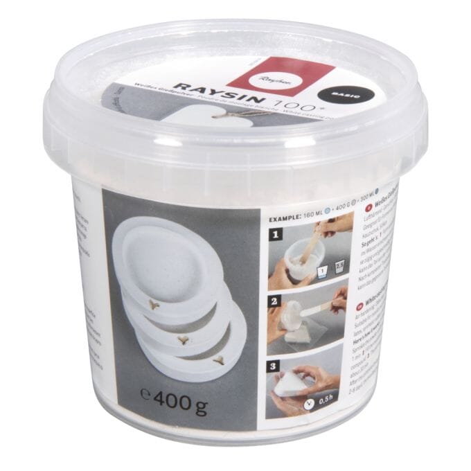 Raysin 100 - Gipspulver 400 gram, for støping - HOBBYKUNST NORGE