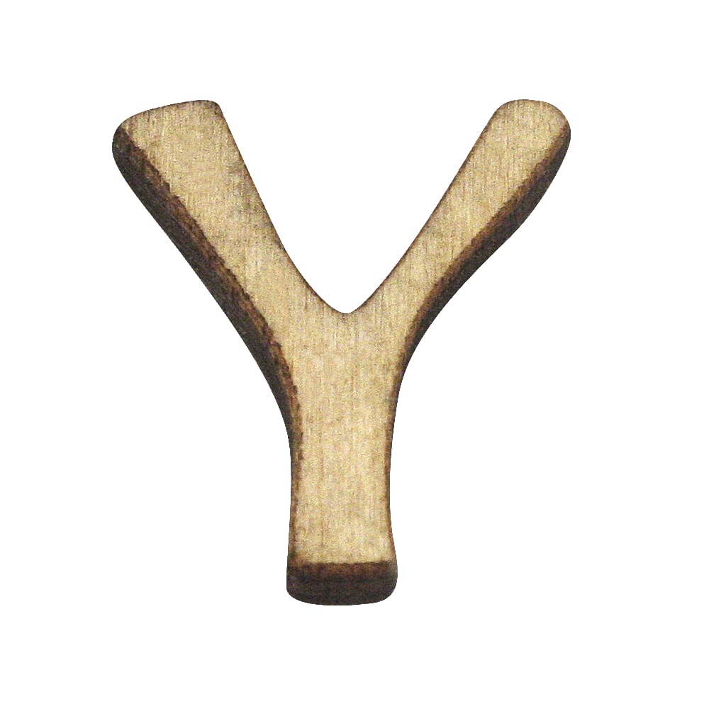 Bokstav av tre - Y - 2 cm høy - HOBBYKUNST NORGE