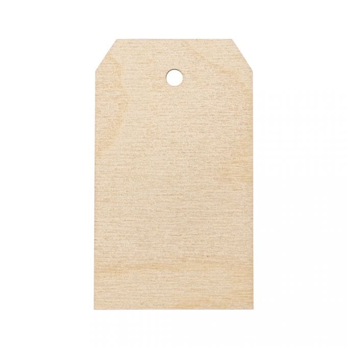 Tre tag - Lyst treverk, str 4,7x8,2cm, 1/Pkg - HOBBYKUNST NORGE