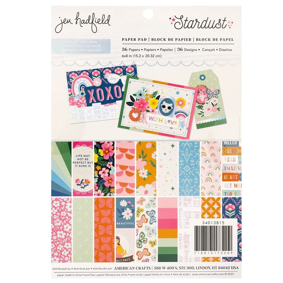 Jen Hadfield - Stardust 6x8 Inch Paper Pad - HOBBYKUNST NORGE