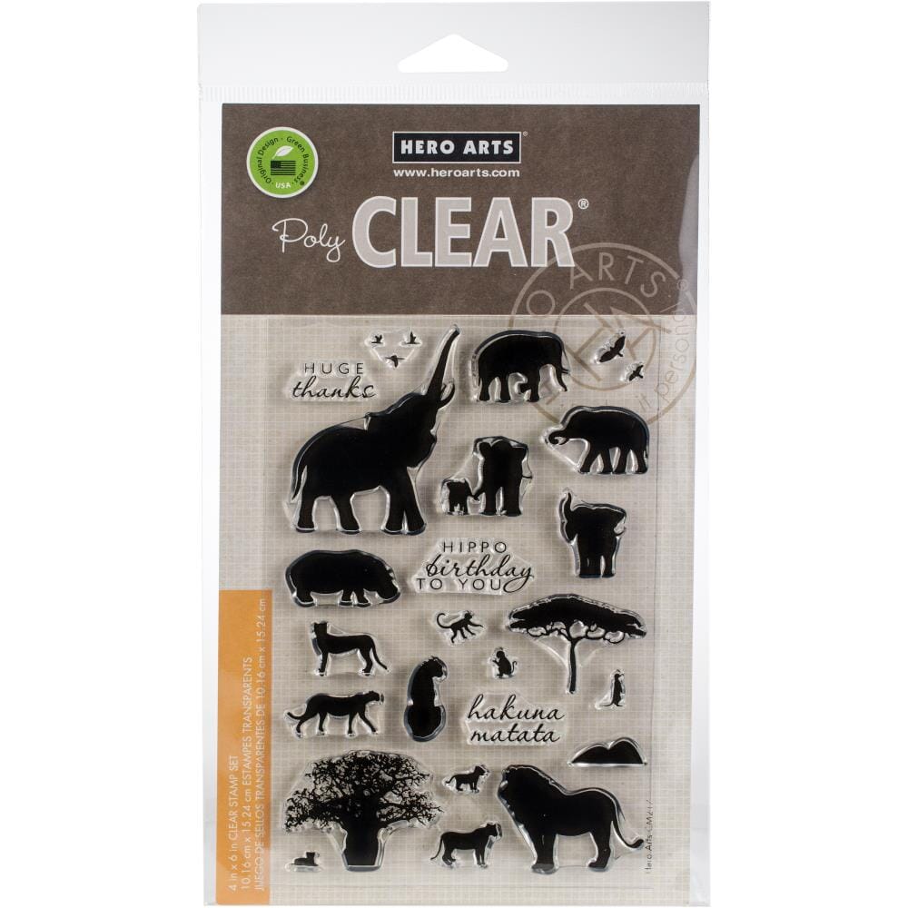 Hero Arts: Safari Huge Thanks Clear Stamps, 4x6 inch - HOBBYKUNST NORGE