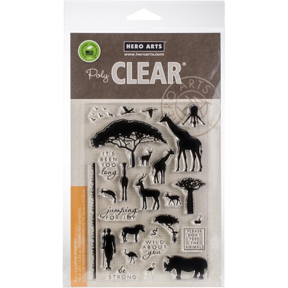 Hero Arts: Safari Wild About You Clear Stamps, 4x6 inch - HOBBYKUNST NORGE