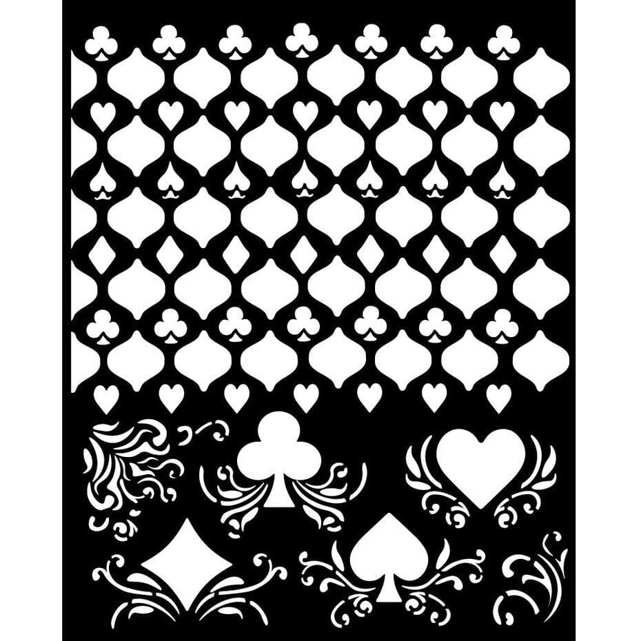 Stamperia - Cards Pattern Master of Magic Thick Stencil - HOBBYKUNST NORGE