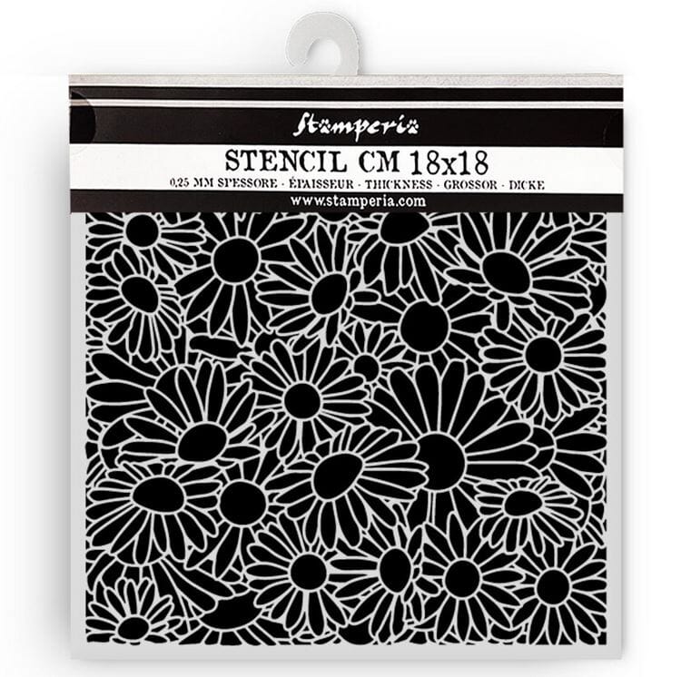 Stamperia - Daisy Art Thick Stencil 18x18cm Daisies Pattern ...