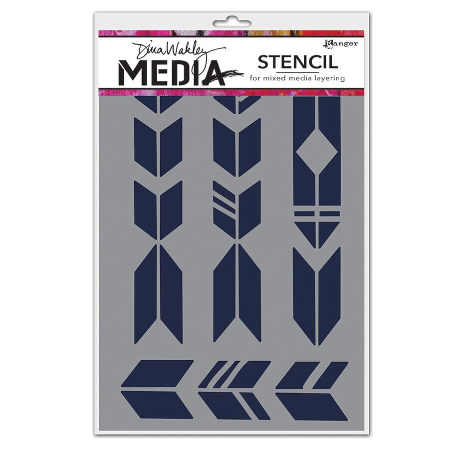 Dina Wakley - Grande Arrows Media Stencils - HOBBYKUNST NORGE