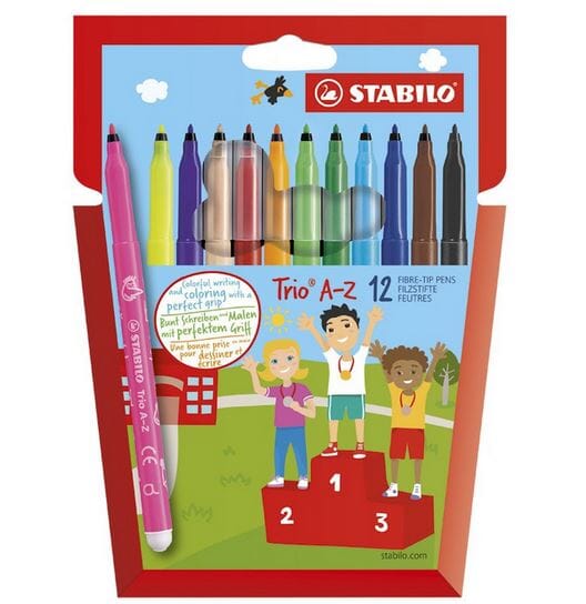 STABILO - Trio A-Z tusjer, 12 farger - HOBBYKUNST NORGE