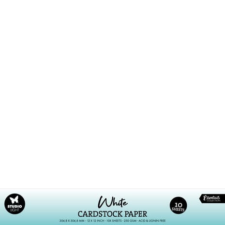 Studio Light - White 12x12 Inch Cardstock Paper - HOBBYKUNST NORGE